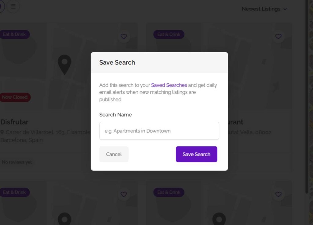 Save Search Feature – Listeo Knowledge Base