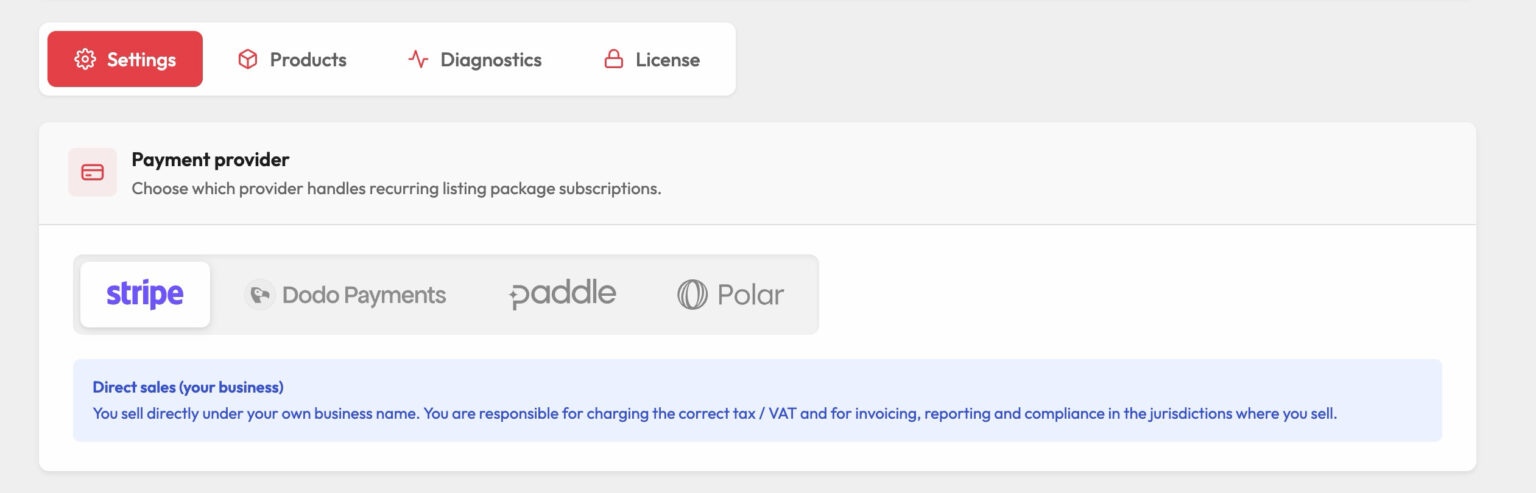 Stripe vs Merchant of Record – Listeo Knowledge Base